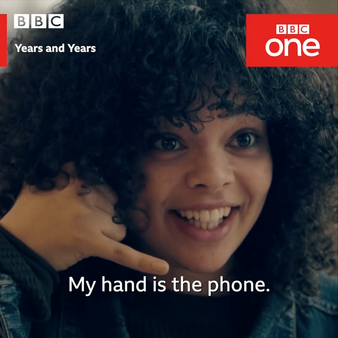 Can you put s smart phone into your hand? Shown in Years and Years?